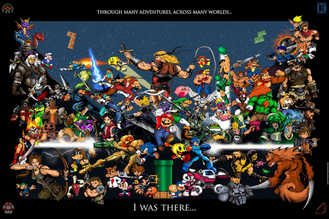 Video Game Characters Poster (I Was There) - Etsy