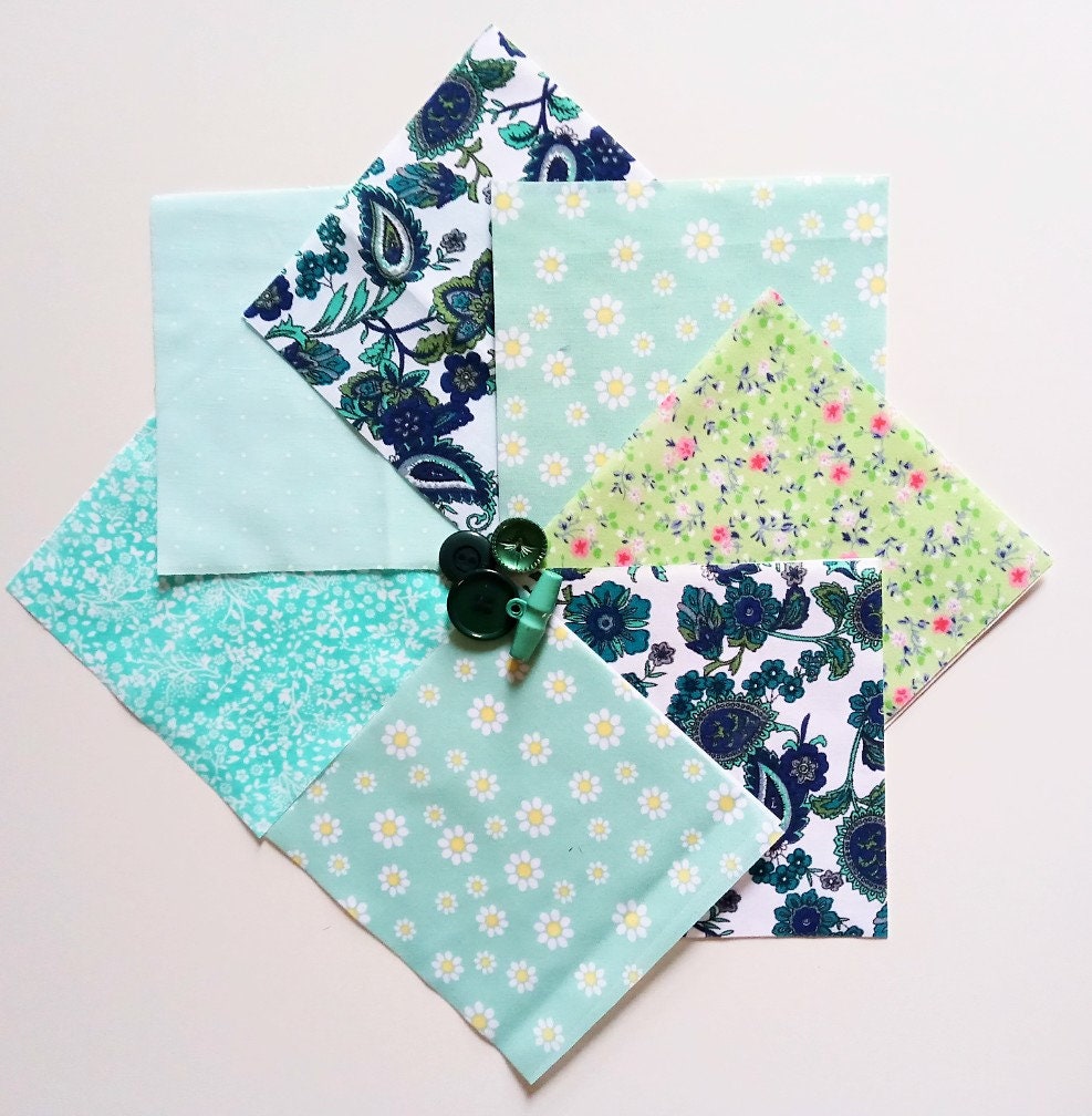 30 X MINT GREEN 5 Inch Fabric Patchwork Squares Pieces Charm Pack - Etsy UK