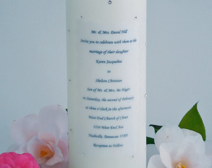 Swarovski Crystal Wedding Invitation Candle - - Etsy