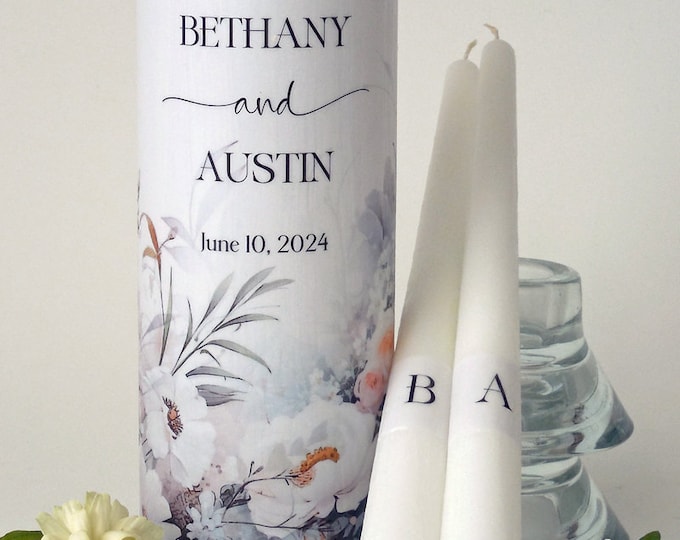 Boho Rustic White Wedding Unity Candles - Etsy