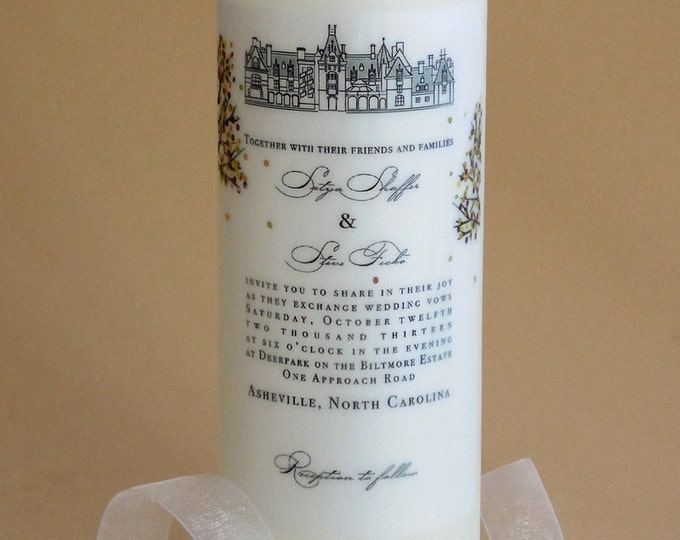 Wedding Invitation Candle Straight Edge - Etsy
