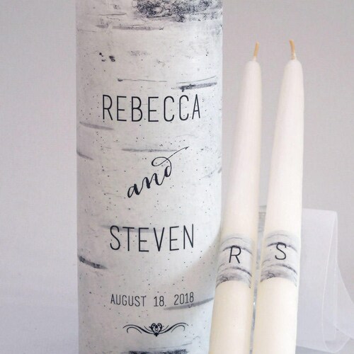 Birch Tree Candle Set Birch Log Candles Wedding Candles - Etsy