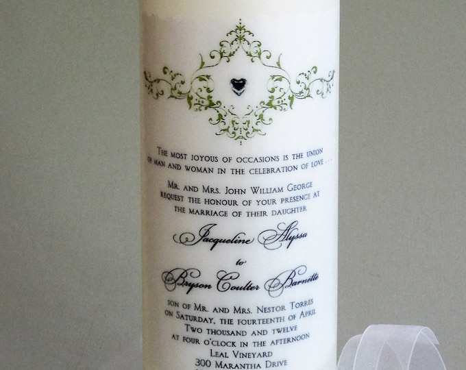 Wedding Invitation Candle Scalloped Edge - Etsy
