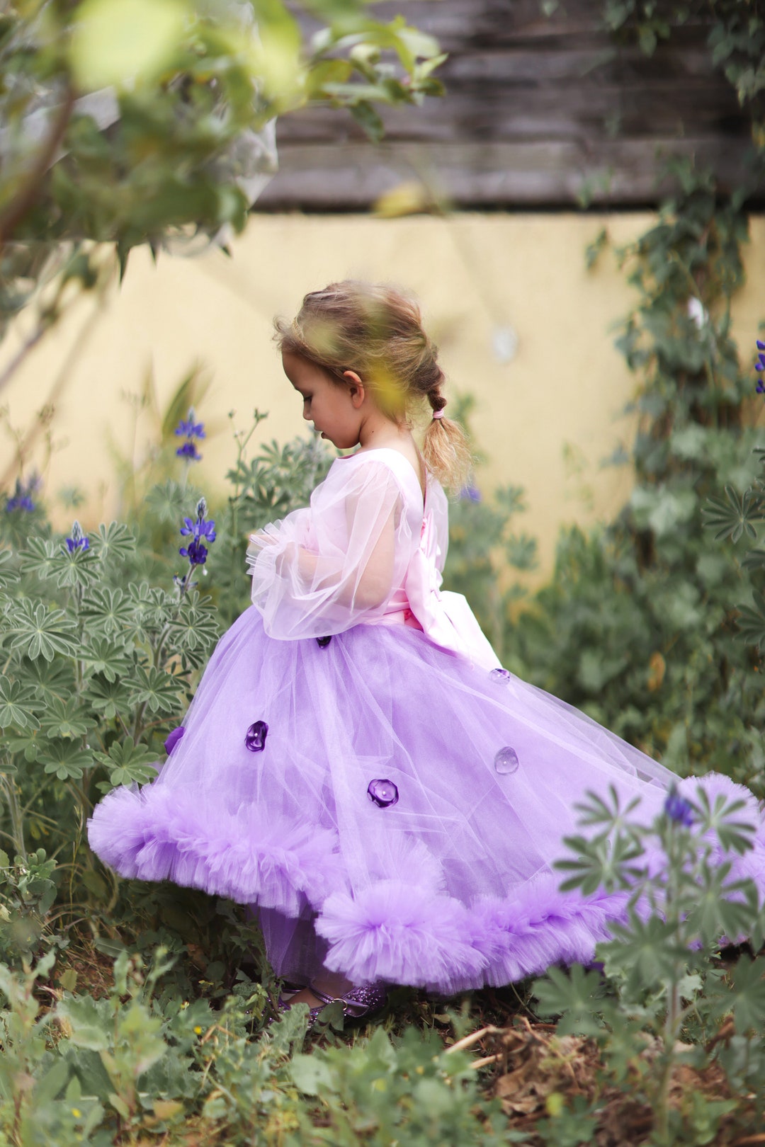 Purple Girl's Dress, Princess Like Dress, Dress for Girls, Tulle Dress ...