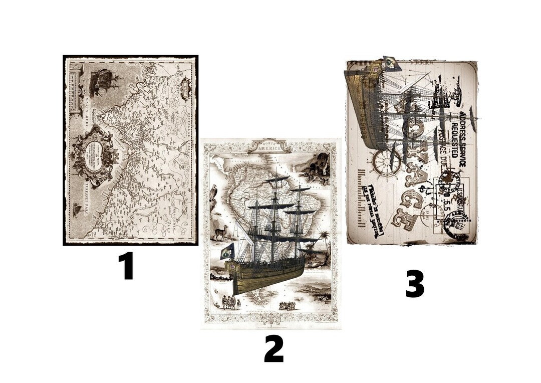 Patches Appliqué Old Map Continent Latin Vintage Victorian 3 Different ...