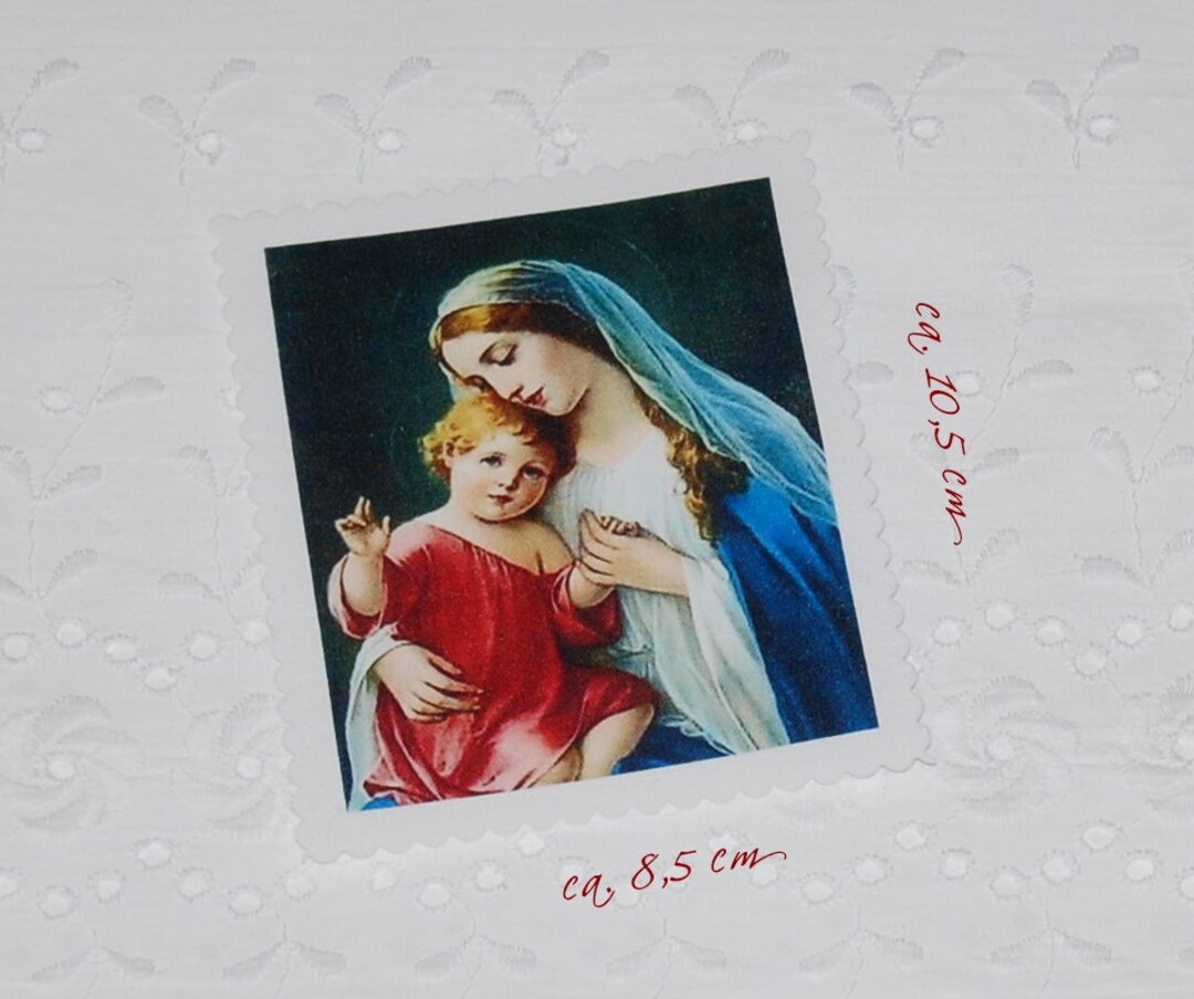 Patches Applique Fabric Image Maria Jesus Madonna Child Marian Image - Etsy