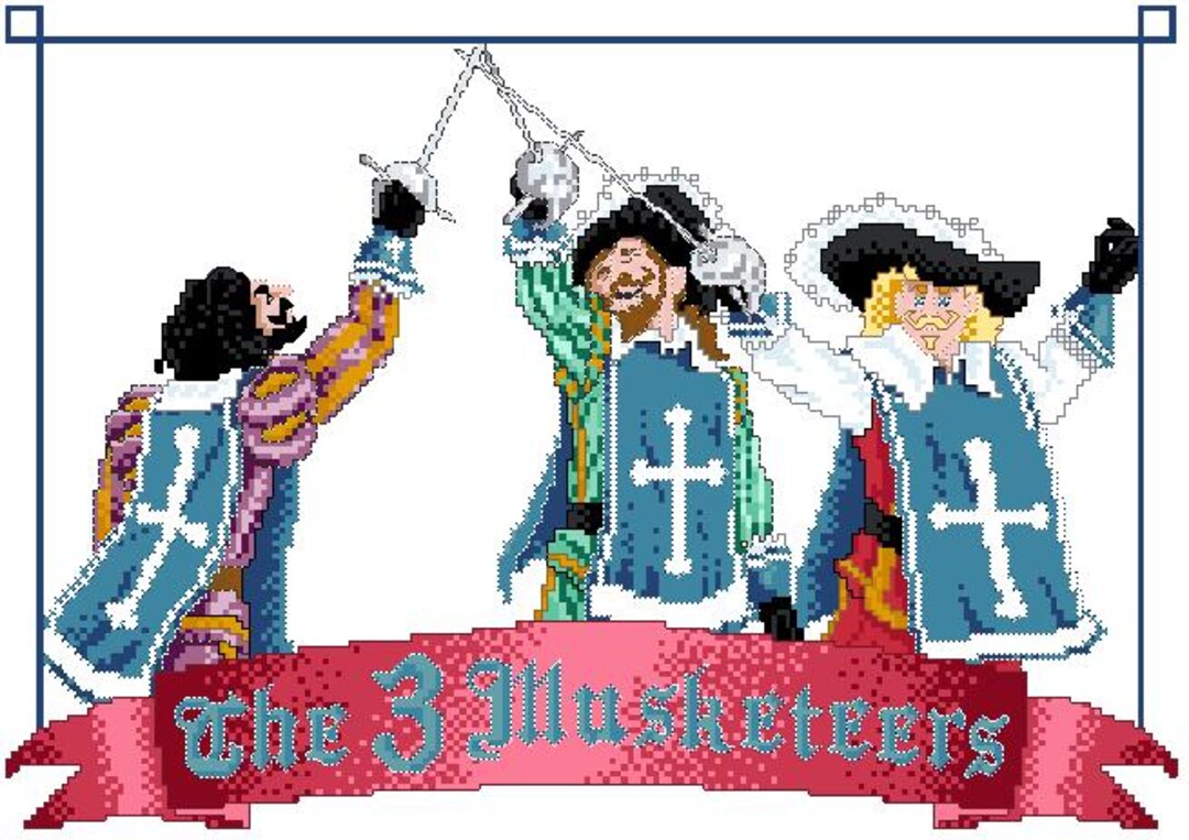 The 3 Musketeers Cross Stitch Chart PDF Digital Pattern - Etsy