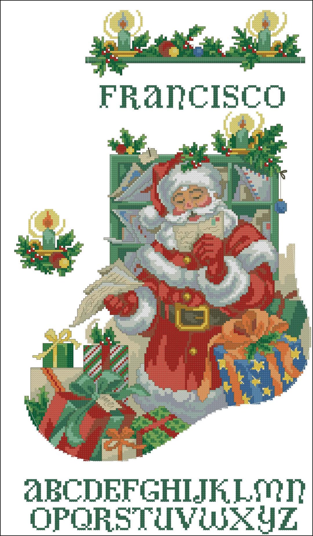 Dear Santa Stocking Cross Stitch Pattern PDF Digital Pattern - Etsy