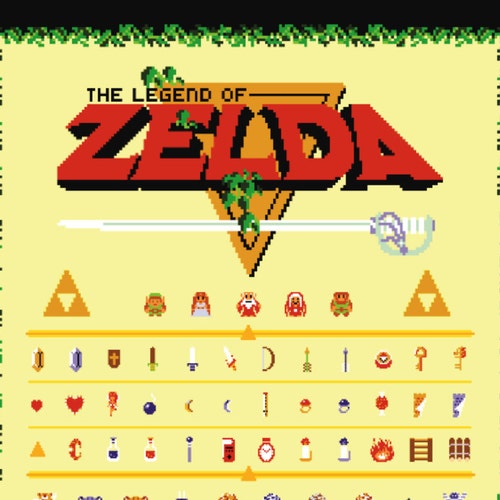The Legend of Zelda Retro Style Poster NES Link and Zelda - Etsy