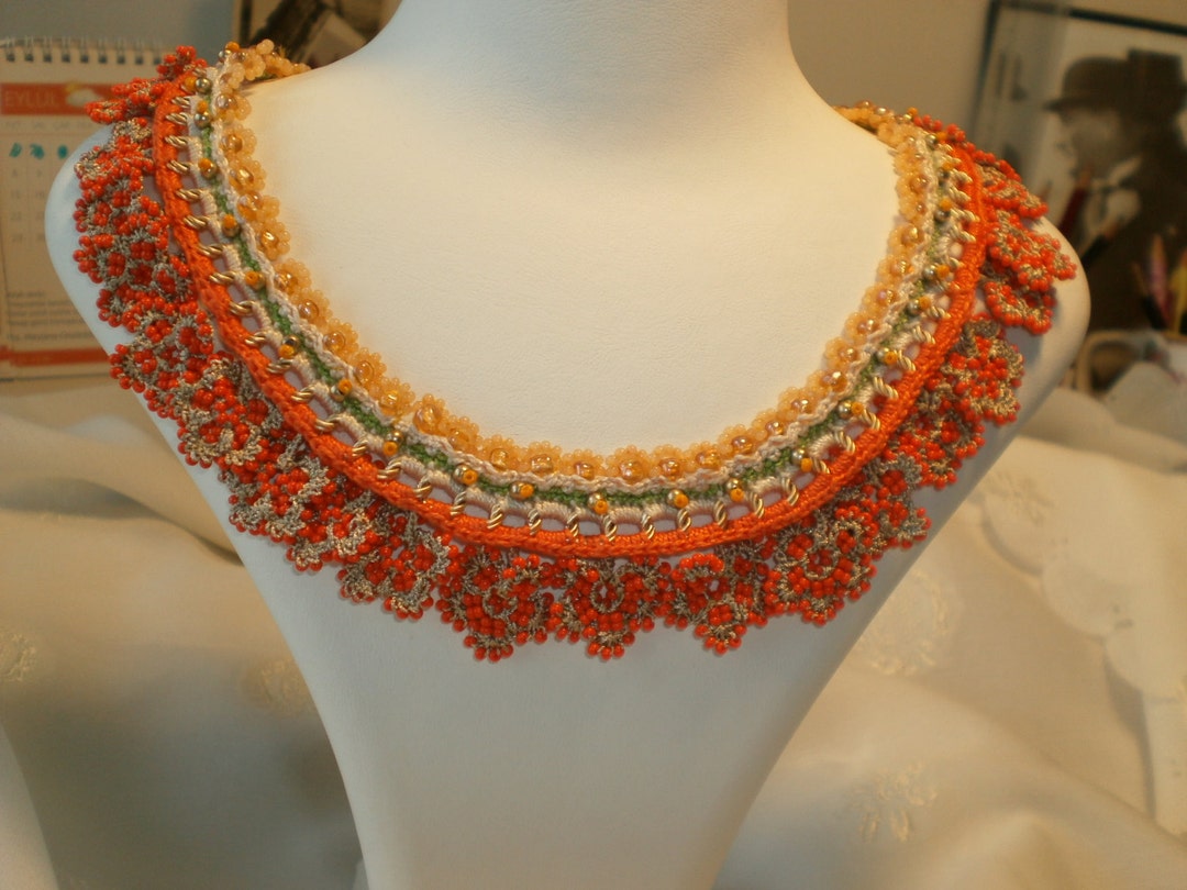Crochet Necklace Traditional Turkish Oya - Etsy