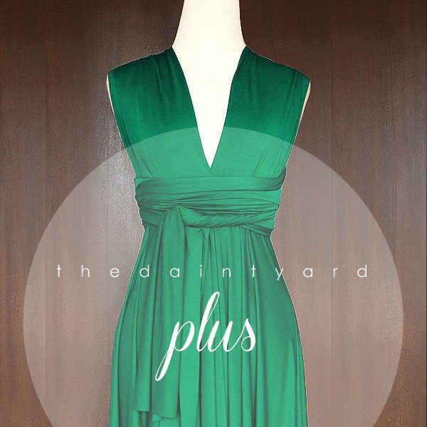 Emerald Green Plus Size Wrap Dress - Etsy