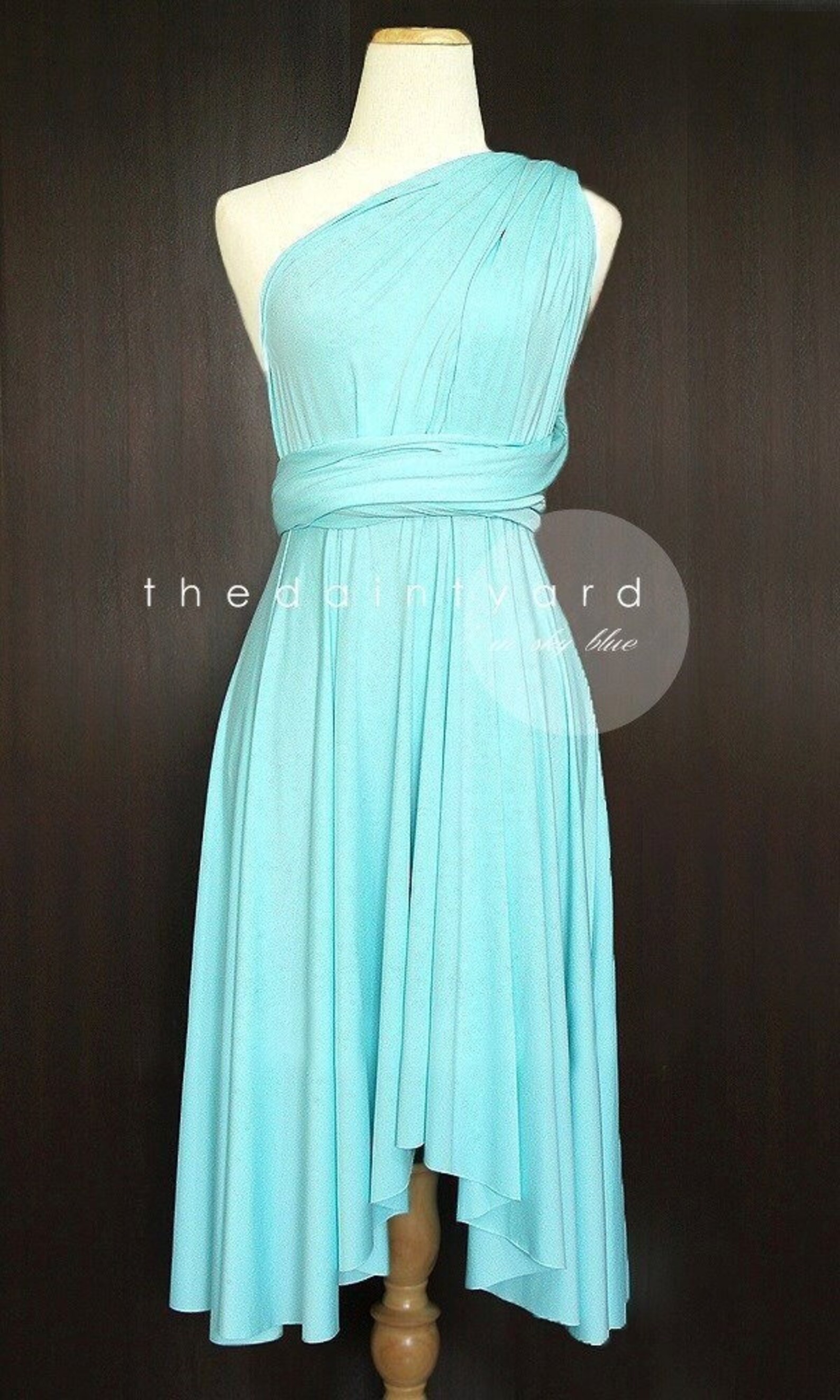 TDY SAMPLE SALE: Short Infinity Convertible Dress, Asymmetrical Hem ...
