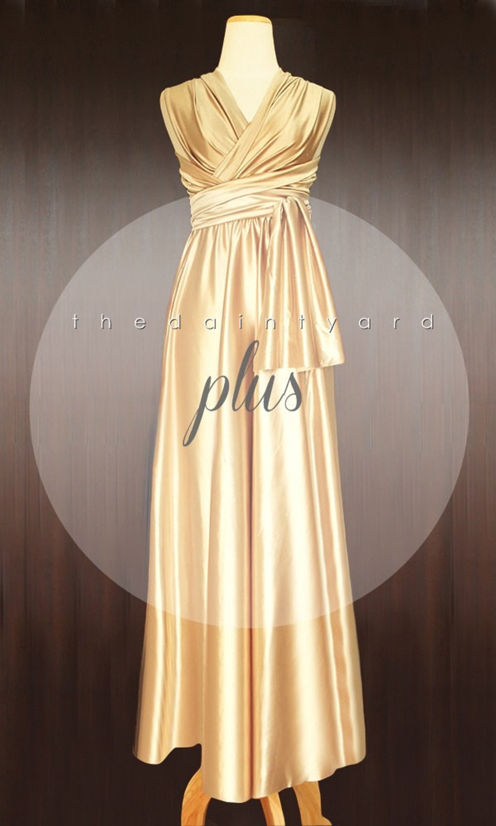 TDY Gold Maxi or Short Infinity Dress Convertible Dress - Etsy