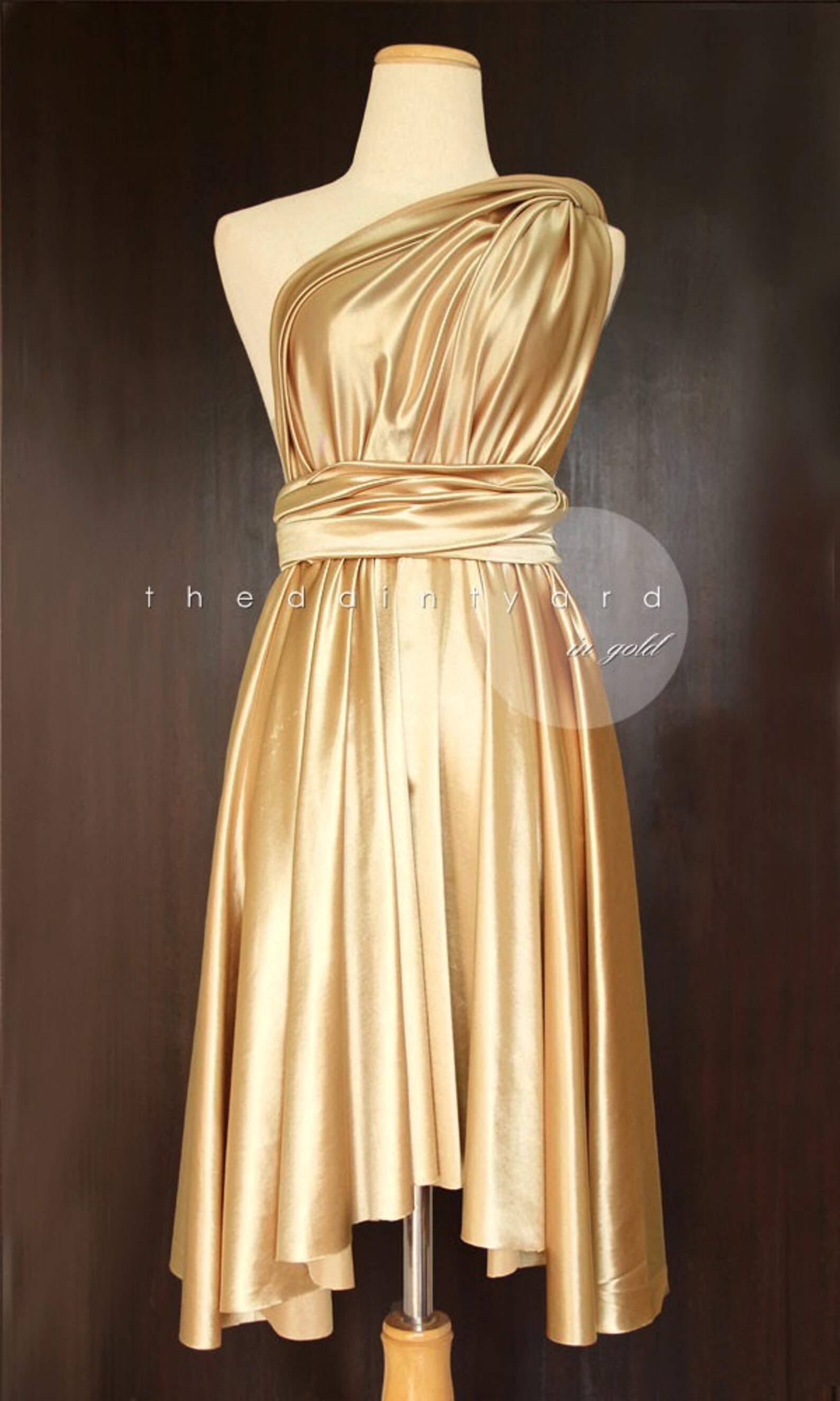 TDY Gold Maxi or Short Infinity Dress Convertible Dress - Etsy
