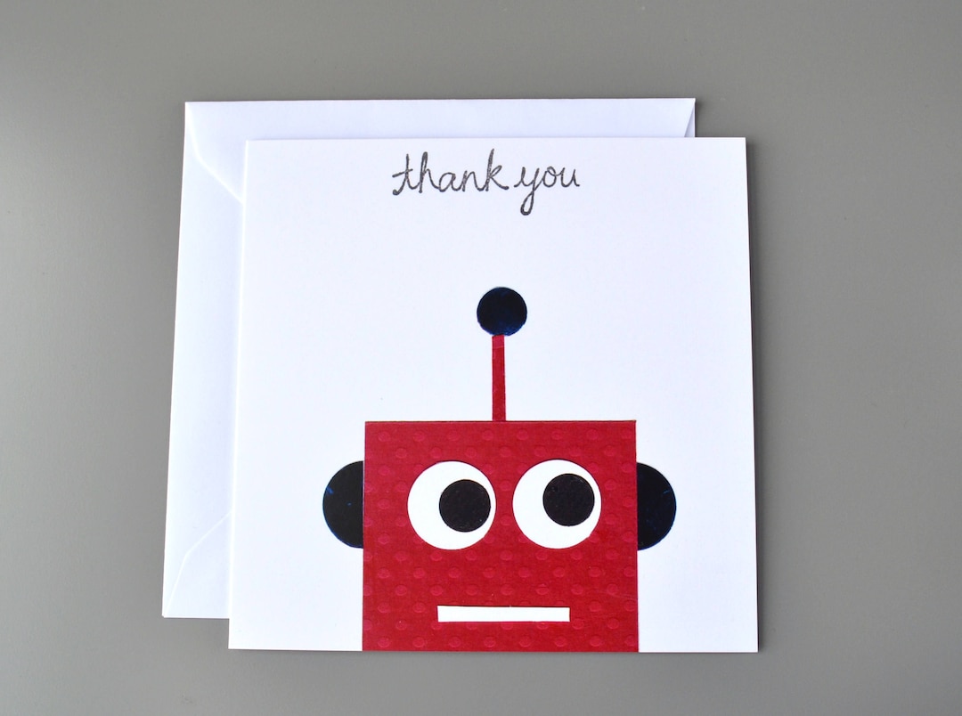 Carte de remerciement Robot - Etsy France