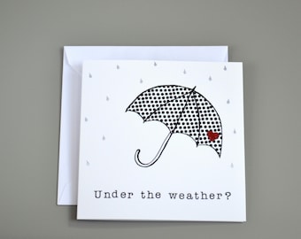 Sorry to Hear Your Feeling Under the Weather Greeting Card - Etsy