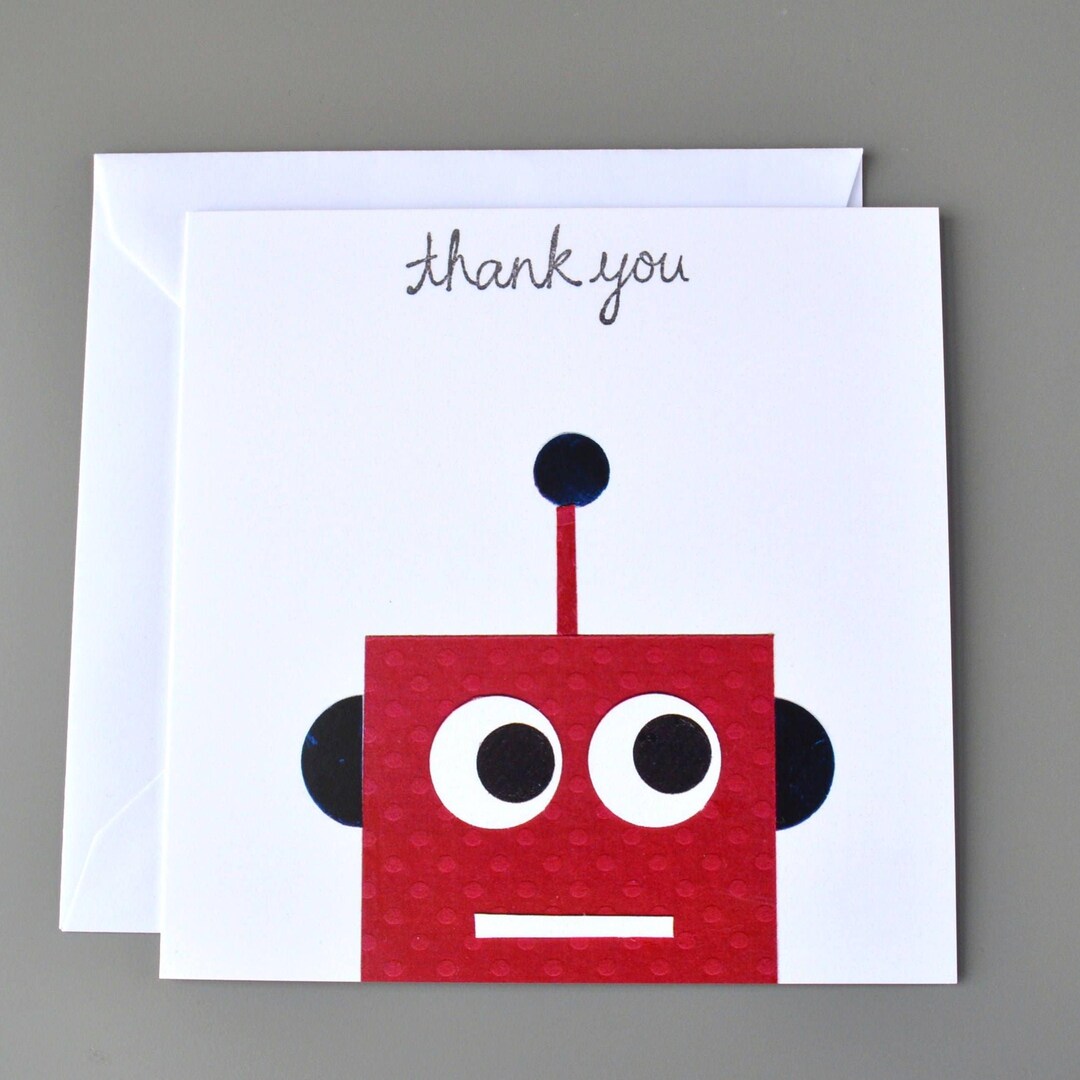 Robot Thank You Card - Etsy