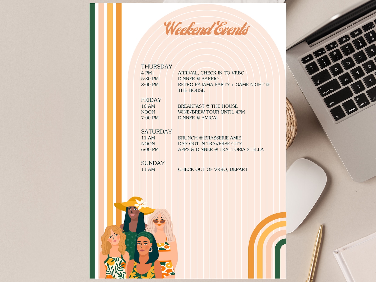 Groovy and Boozy Retro Bachelorette Invite and Itinerary - Etsy