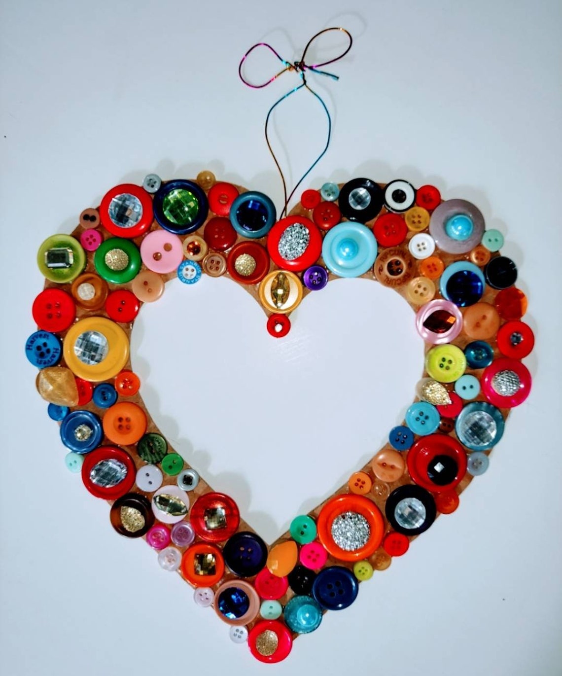 Button Heart Craft Activity, Multicolor Buttons. Easy & Fun to Create ...