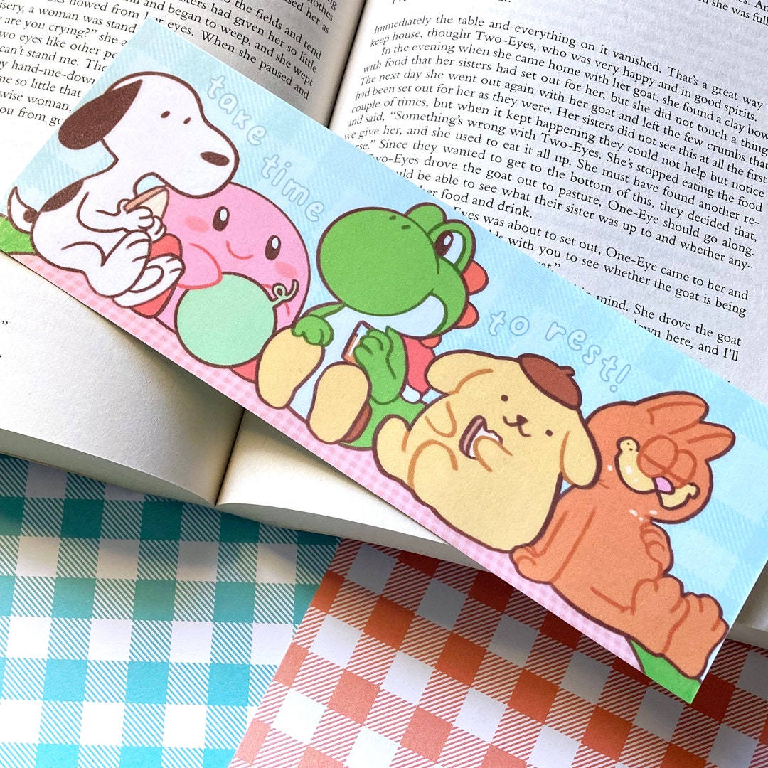 Lil Guys Laminated Bookmark Snoopy, Kirby, Yoshi, Pompompurin ...
