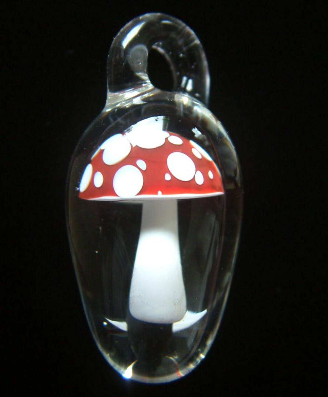 Red Toadstool Pendant (large) Mushroom by Weelainy - Borosilicate Glass ...