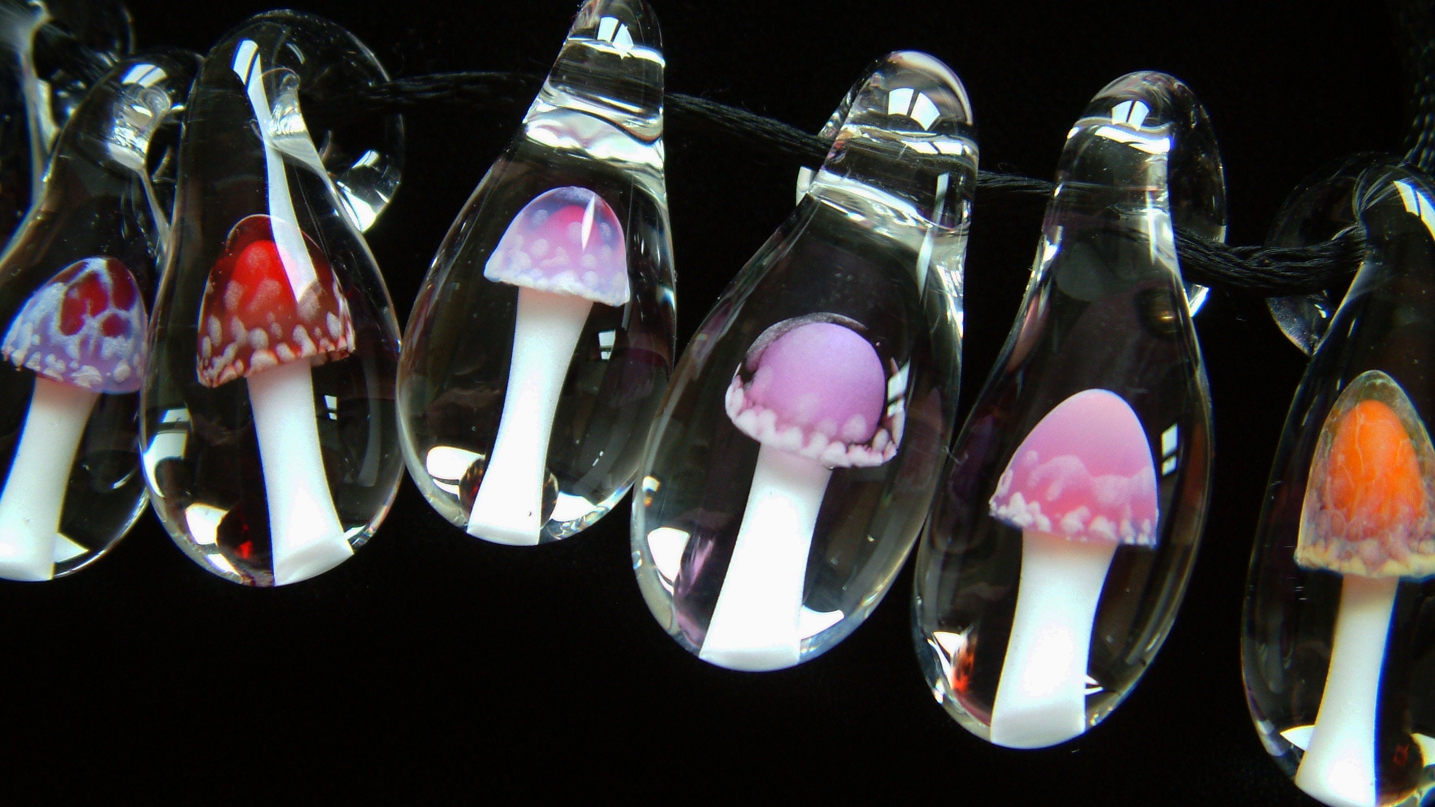 Pick Your Color of Small Toadstool Pendant by Weelainy | Etsy