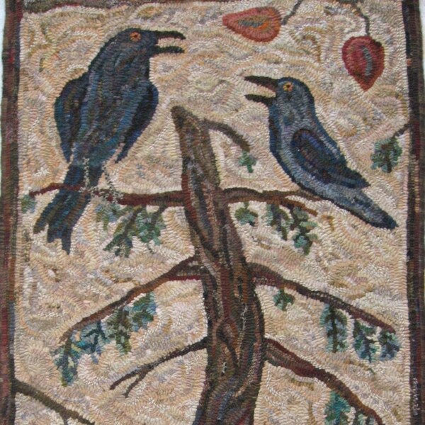 Hooked Rug Crows - Etsy