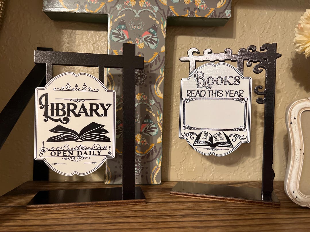 Personalized Wooden Library Sign: Book Lover Gift - Etsy