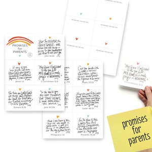 PRINTABLE DIGITAL DOWNLOAD "promises for Parents" Hand-lettered Bible ...