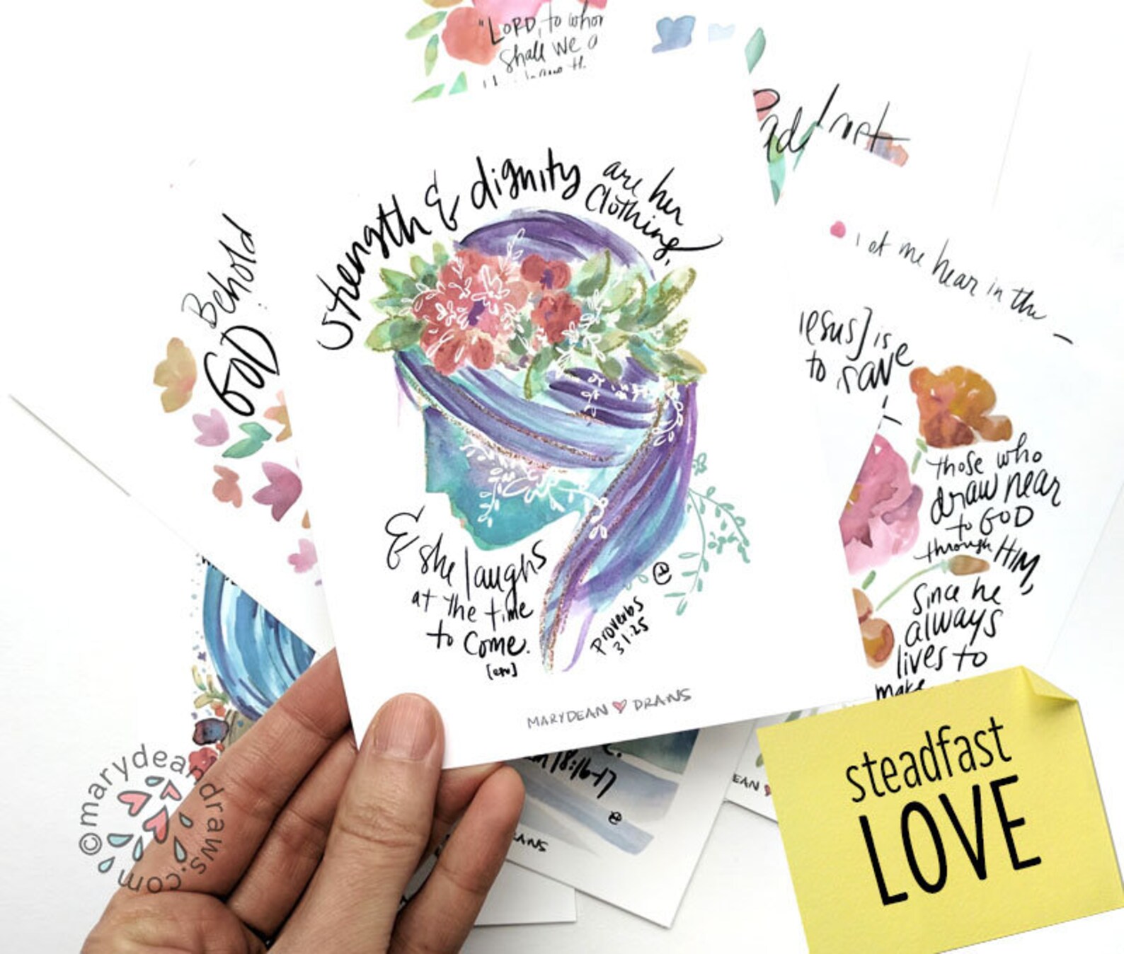PRINTABLE DIGITAL DOWNLOAD Scripture "steadfast Love" Watercolor Hand ...