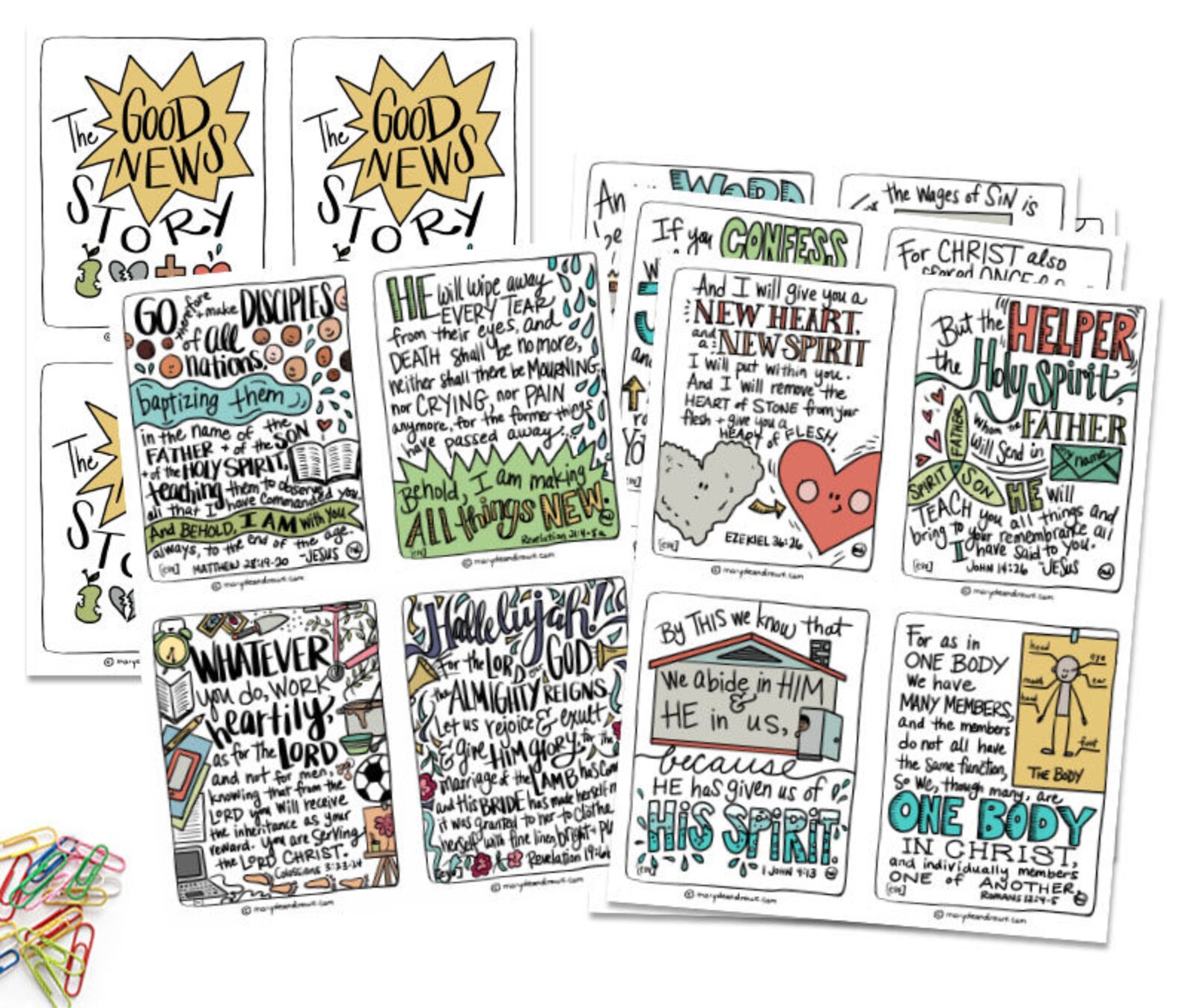 Printable Digital Download | Hand-drawn Good News Story Scripture ...