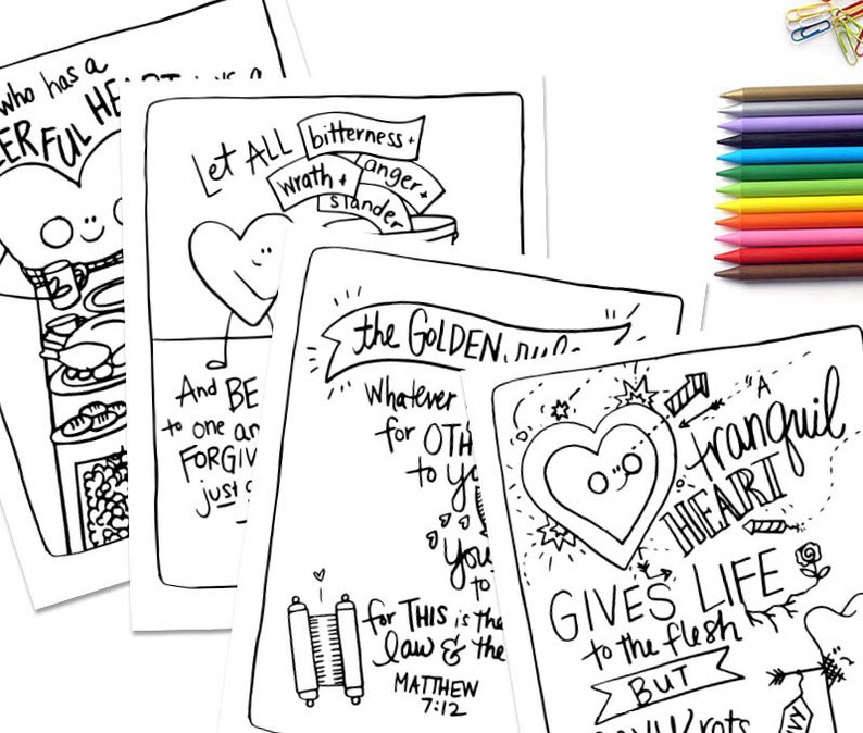 Printable Hand-drawn CHARACTER Scripture Memory Bible Verse Cards With ...