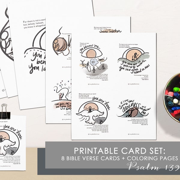 Scripture Coloring Pages Psalm 139 - Etsy