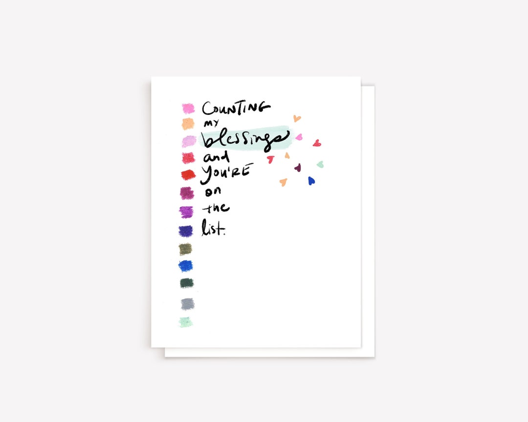 Thank You Appreciation Greeting Card: “counting My Blessings” - Etsy