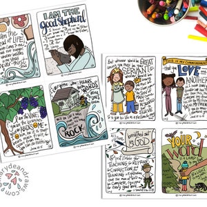 Printable Hand-drawn Big TRUTHS for Little Hearts #2 Bible Verse Cards ...