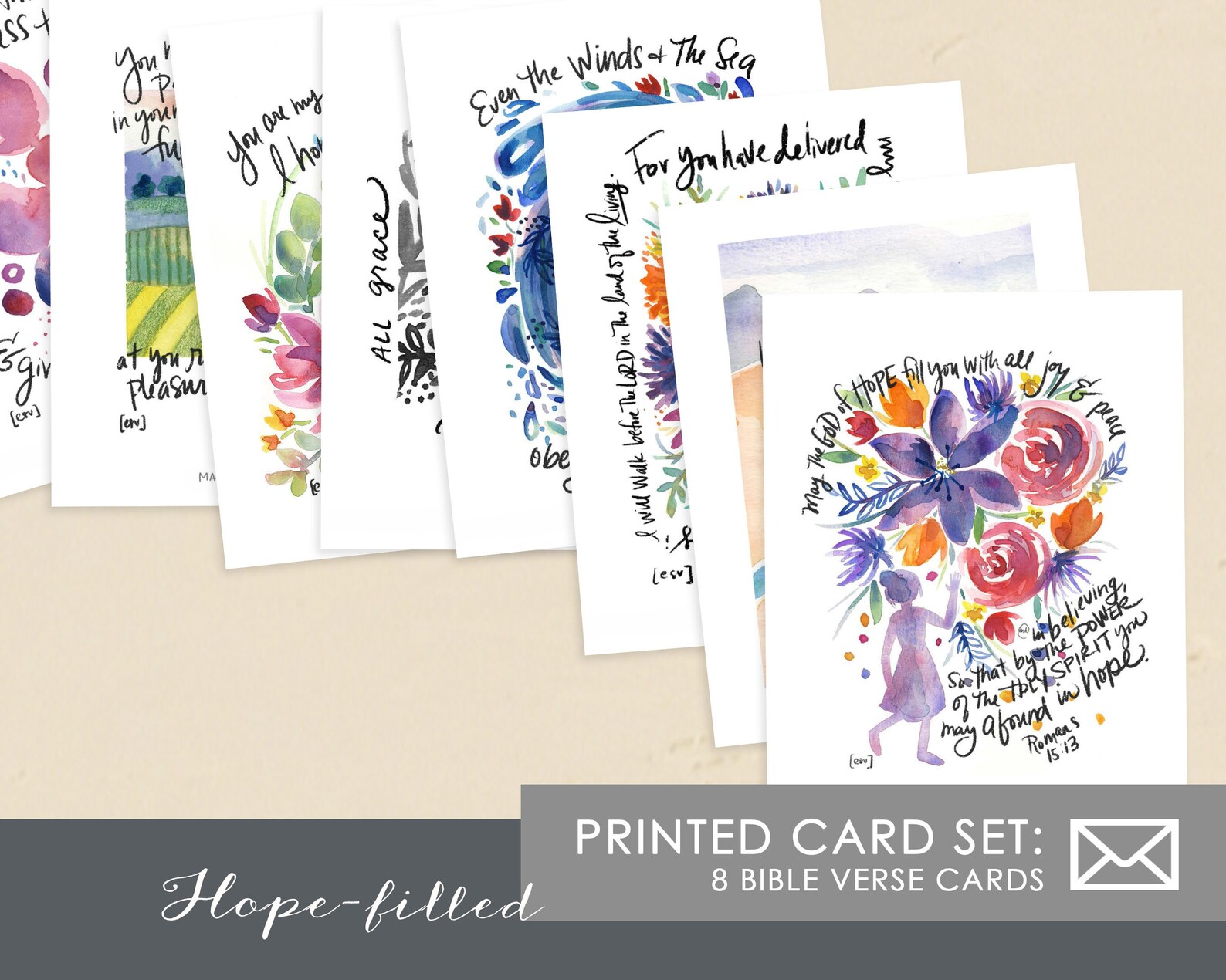 PRINTED & MAILED Hand-lettered Watercolor - Etsy