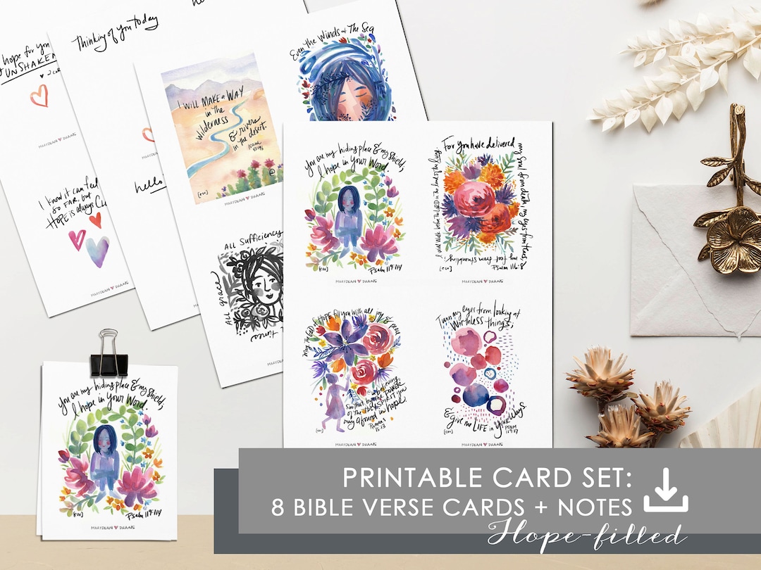 PRINTABLE DIGITAL DOWNLOAD Scripture hope-filled Watercolor Hand ...