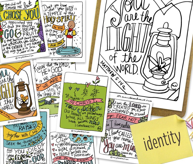Printable Hand-drawn IDENTITY Scripture Memory Bible Verse | Etsy