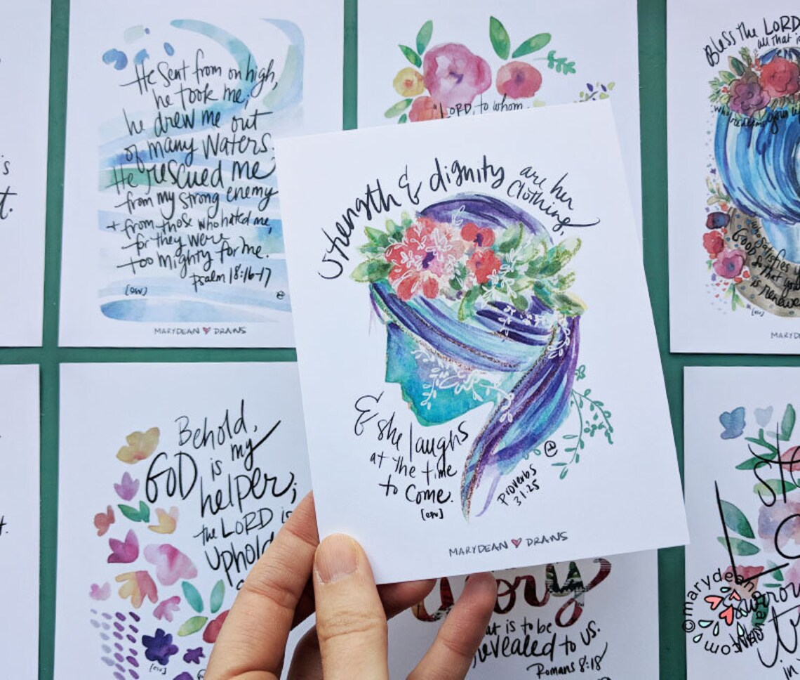 PRINTED & MAILED| Hand-drawn Steadfast Love Bible Verse Scripture ...