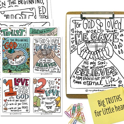 Printable Hand-drawn Big TRUTHS for Little Hearts 2 Bible - Etsy