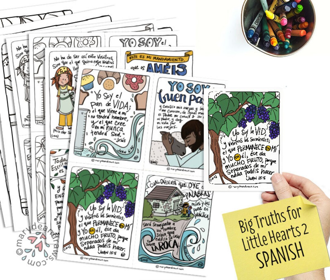 Printable Hand-drawn Big TRUTHS for Little Hearts #2 Spanish Bible ...
