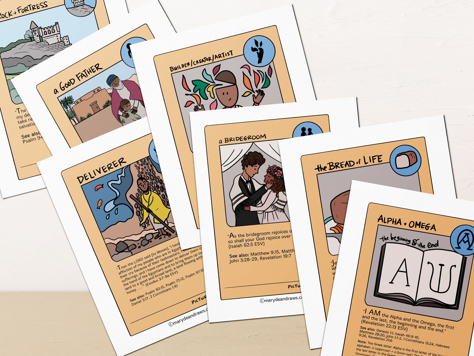 Printable Bible Verse "playing" Card Set of 24 Cards: PICTURING GOD - Etsy