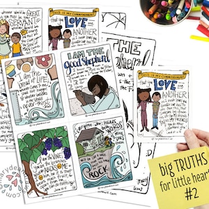 Printable Hand-drawn Big TRUTHS for Little Hearts #2 Bible Verse Cards ...