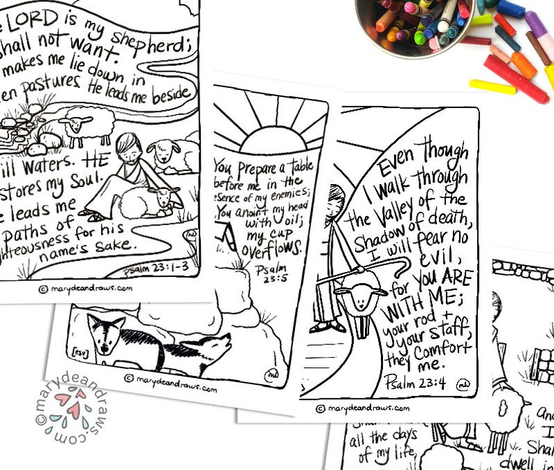 Printable Hand-drawn PSALM 23 Scripture Memory Bible Verse - Etsy