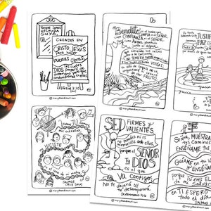 PRINTABLE Hand-drawn SPANISH Scripture Card Bible Verse Set With 8 Mini ...