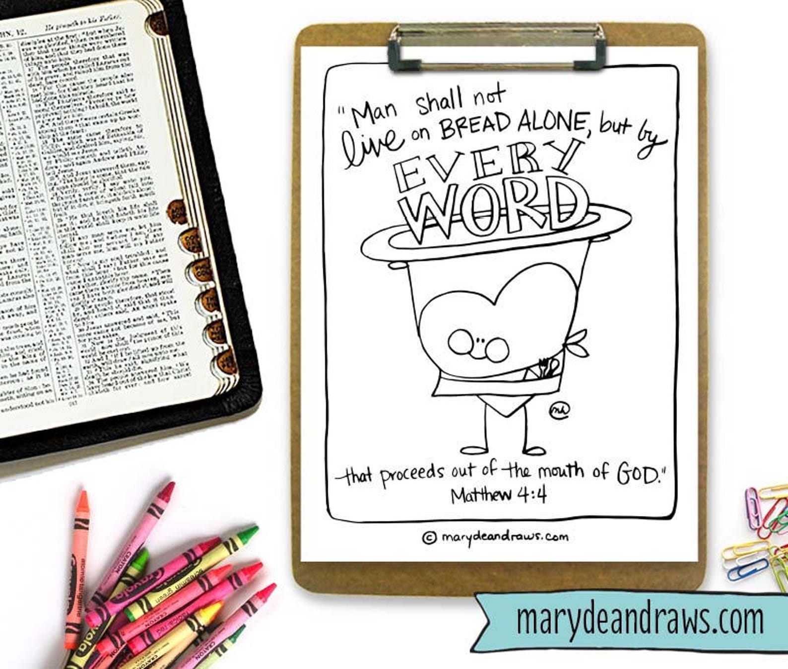 Hand-drawn Bible Verse Coloring Pages Collection From the Marydean ...