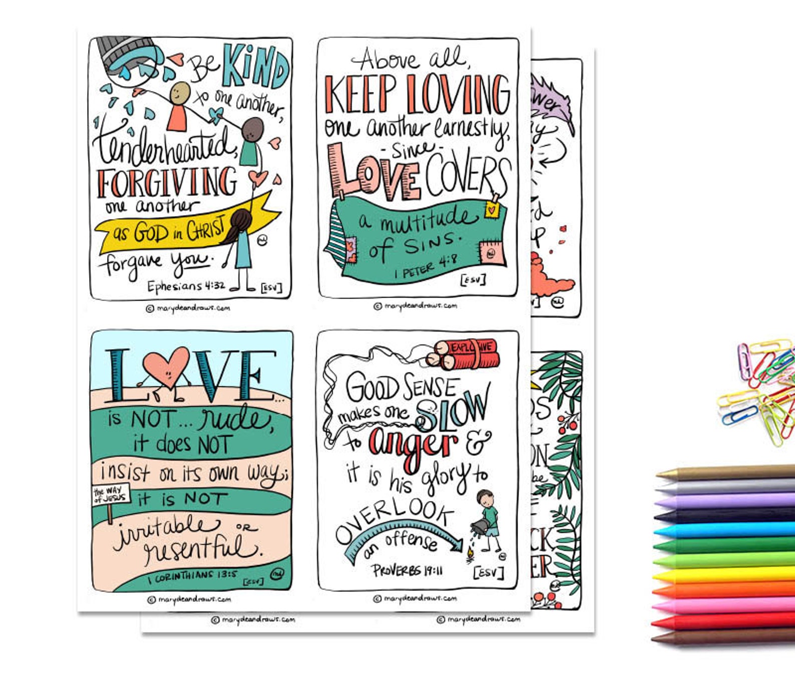 PRINTABLE DIGITAL DOWNLOAD Gracefull Words & Ways Scripture Card Set of ...