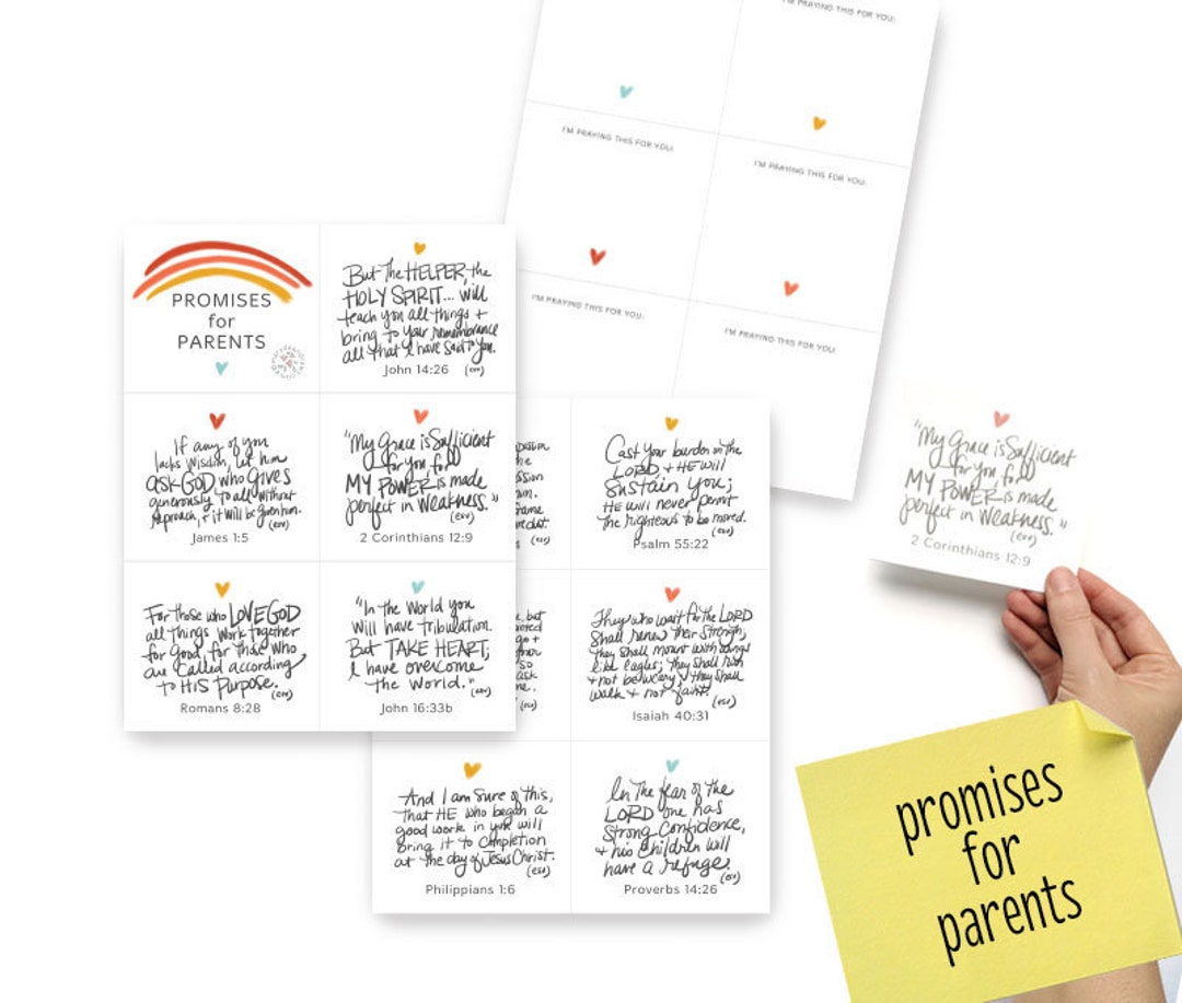 PRINTABLE DIGITAL DOWNLOAD "promises for Parents" Hand-lettered Bible ...