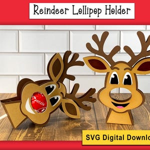 Reindeer Lollipop Holder - DIY Christmas Paper Craft, Cricut SVG File ...