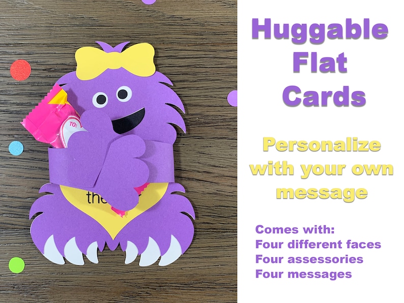 Hairy Monster Huggable SVG Digital Files Standup Cards, Lollipop ...